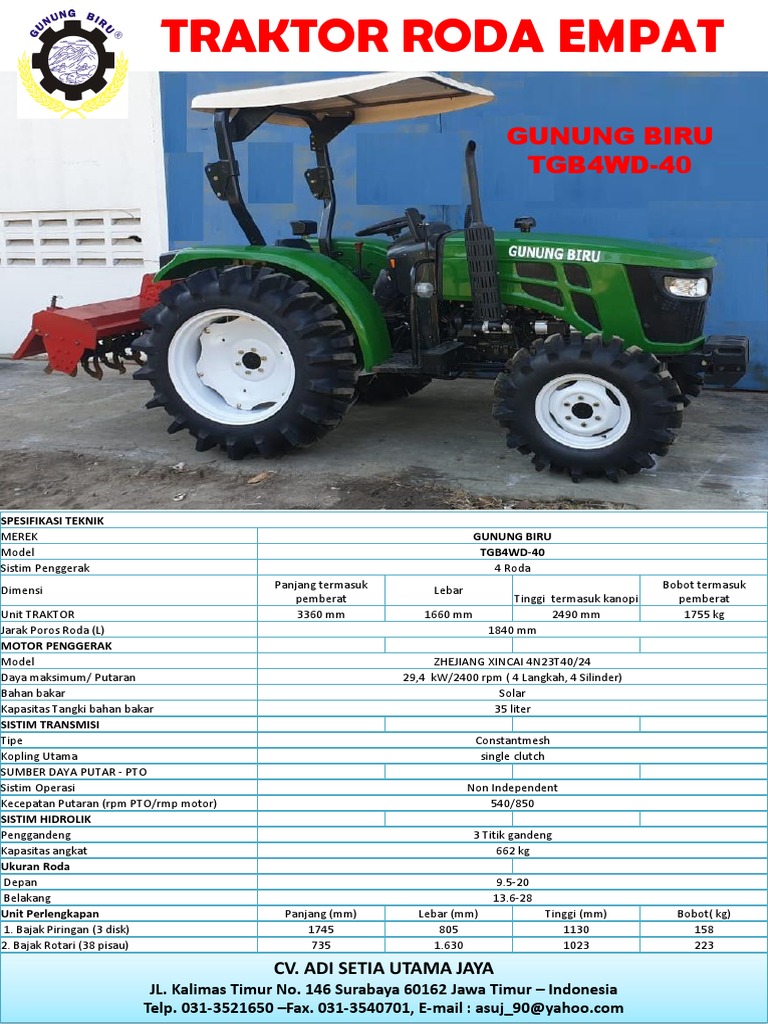 Brosur Traktor Roda 4 Tgb4wd-40 | PDF