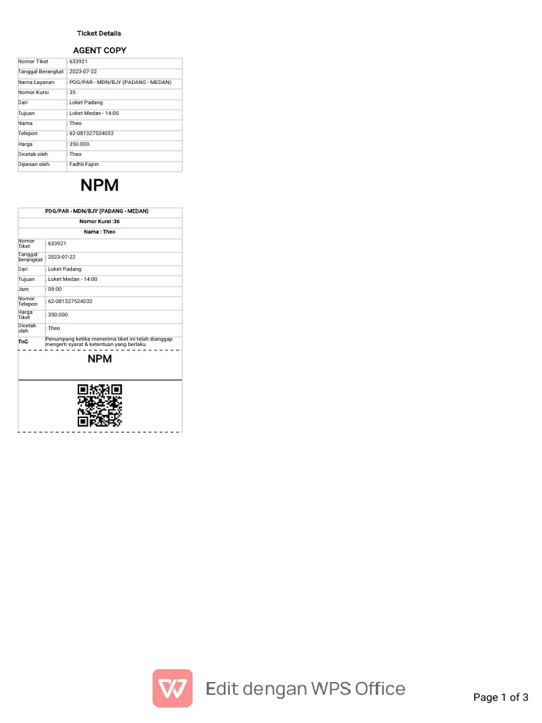 Ticket - Details NPM | PDF