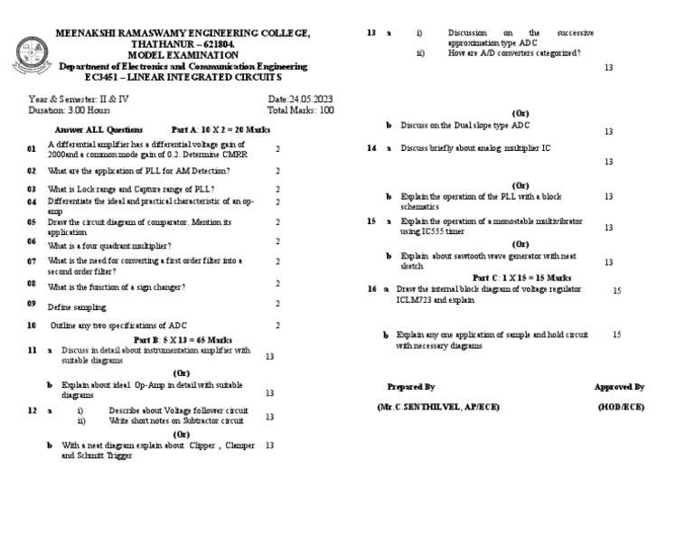 Lic-Model Exam | PDF | Analog To Digital Converter | Electronic Engineering