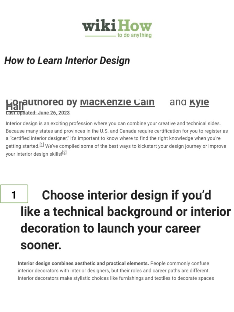 How To Learn Interior Design1 | PDF | Interior Design | Academic Degree