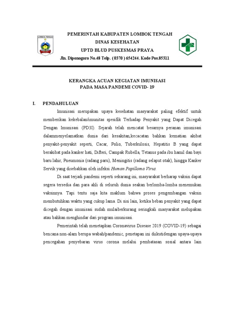Kak Pelayanan Imunisasi | PDF
