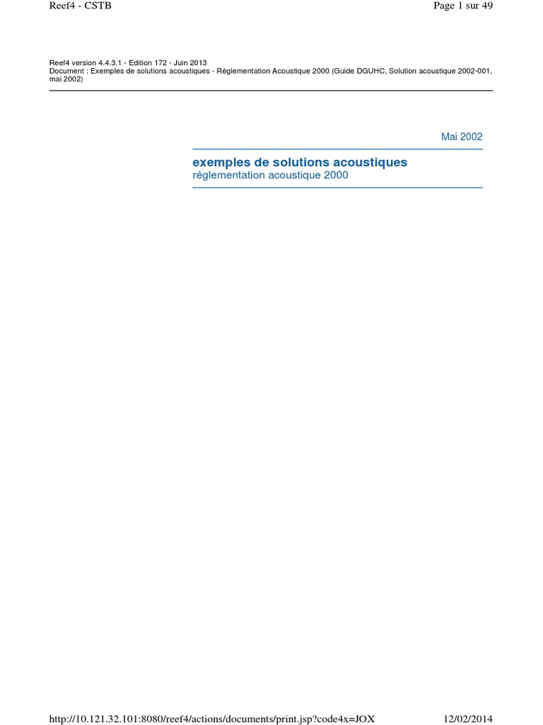 Exemples de Solutions Acoustiques - Réglementation Acoustique 2000 | PDF | Robinet (plomberie ...