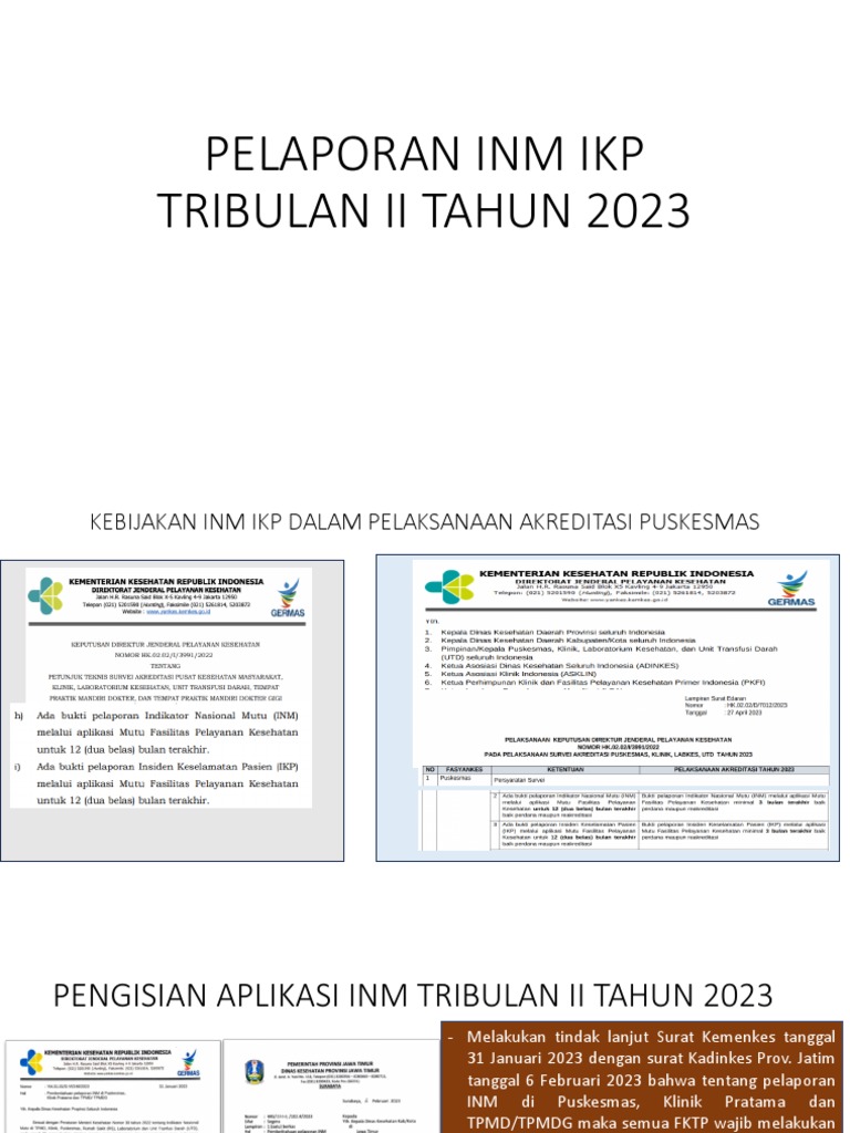 Pelaporan Inm Ikp Tribulan Ii 7 Juli 23 | PDF