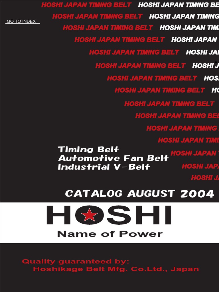 Hoshi Belts Catalog | PDF | Front Wheel Drive Vehicles | Wheeled Vehicles