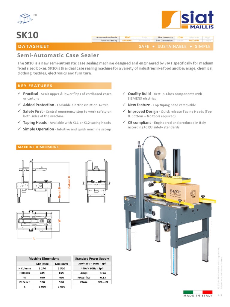 SIAT-Datasheet-SK10 ENG Rev1.1 | PDF | Manufactured Goods