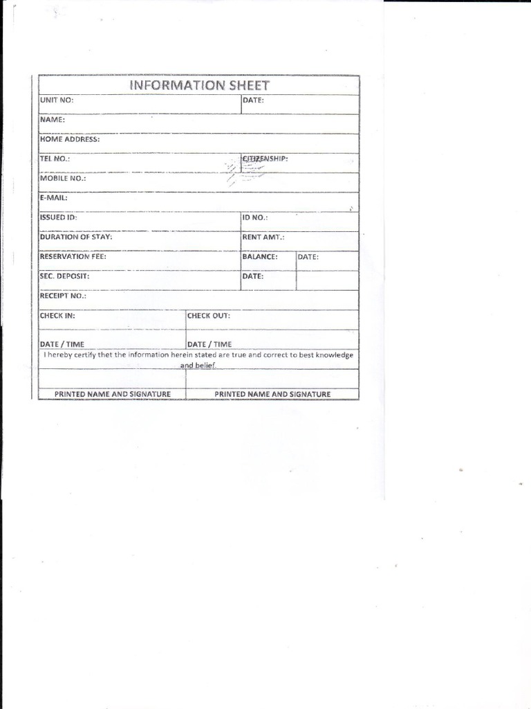 Information Sheet Tenant | PDF Information Sheet Tenant | PDF