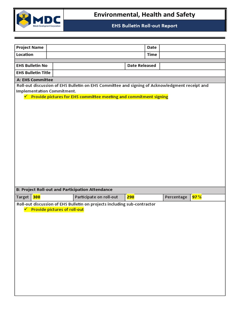 EHS Bulletin Roll-Out Accomp Form | PDF