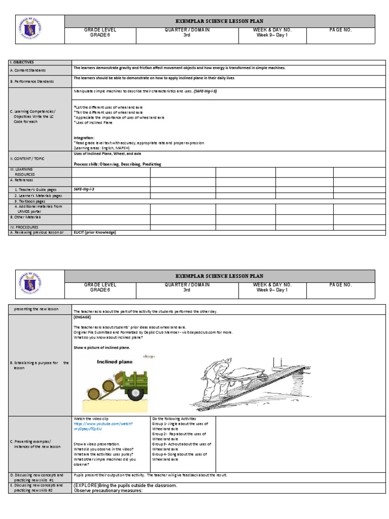 DLL - Science 6 - Q3 - W9 | PDF | Machines | Learning