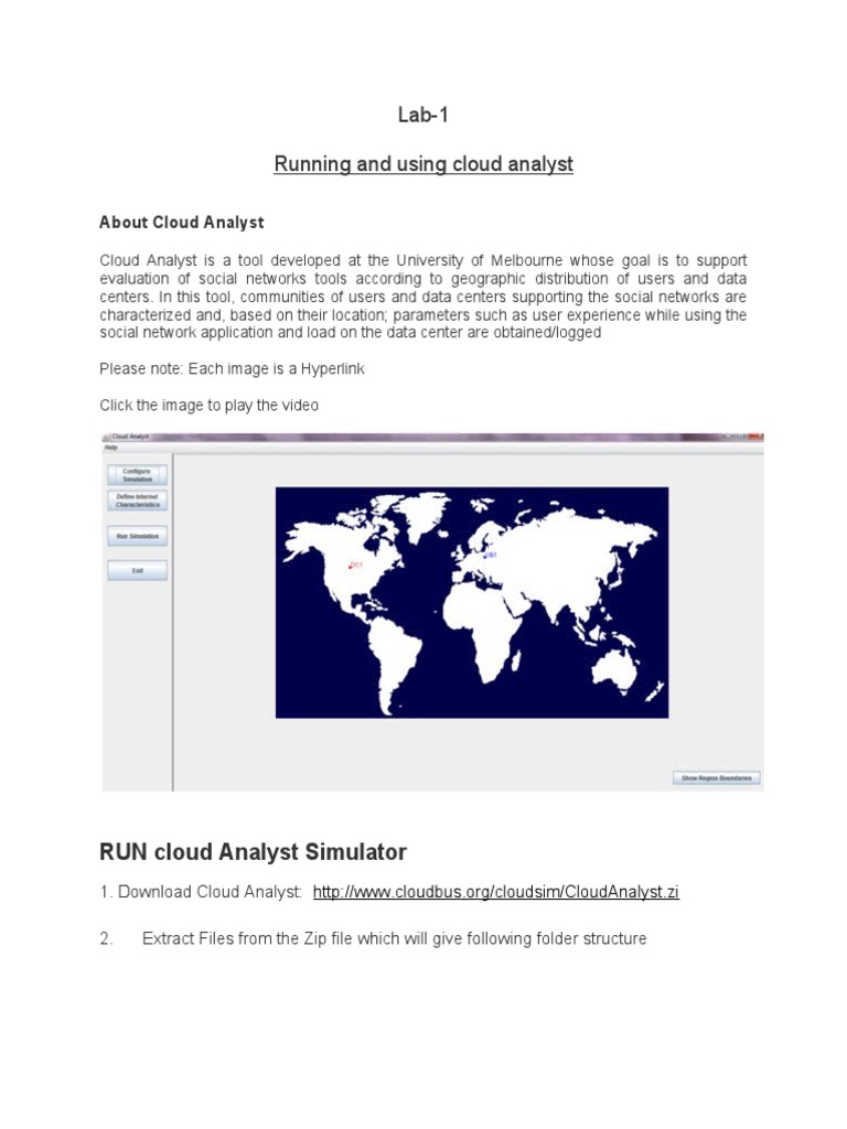 Lab 1 Tutorial-Cloud Anlayst | PDF | Cloud Computing | Simulation