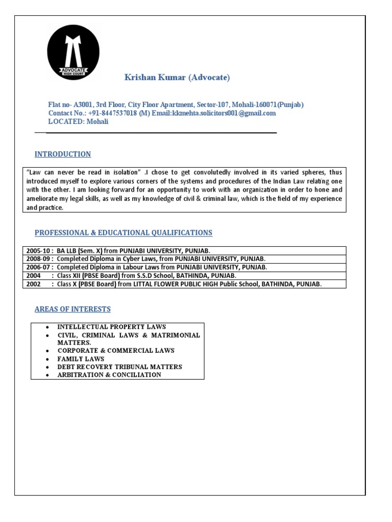 Krishan Kumar CV-New 2 | PDF | Punjab | Arbitration