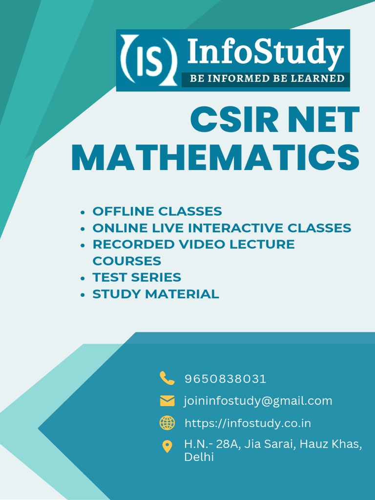 Csir Net Mathematics Info | PDF | Ordinary Differential Equation | Partial Differential Equation