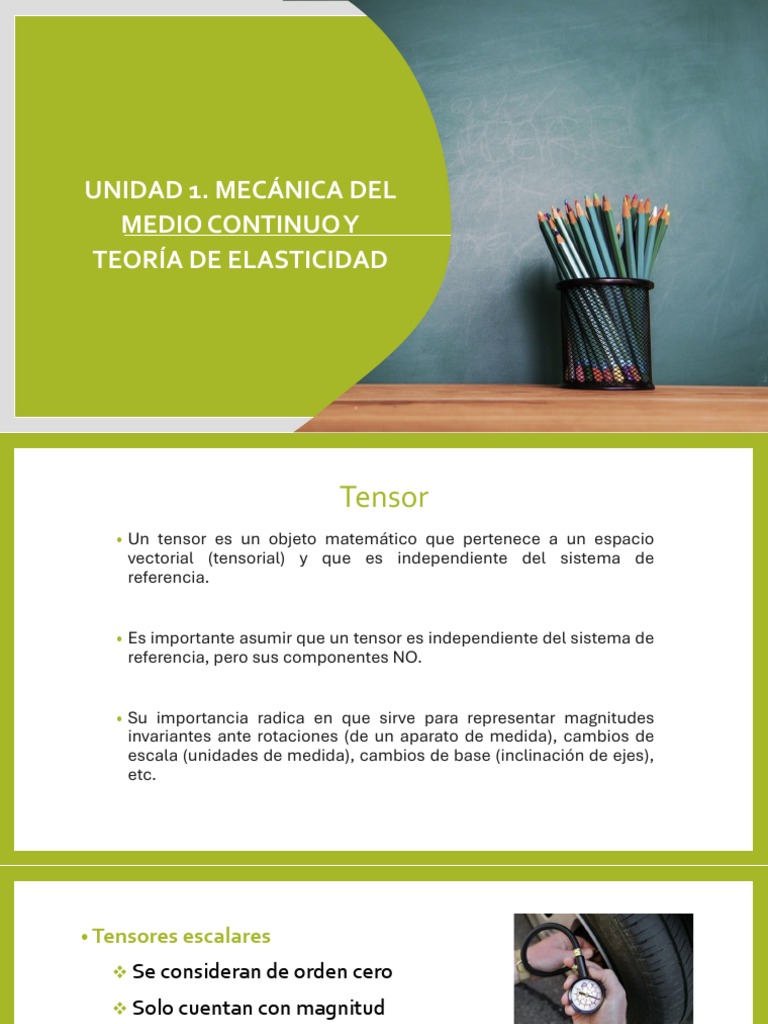 Unidad 1. Mecanica Del Medio Continuo. Algebra Tensorial | PDF | Vector ...