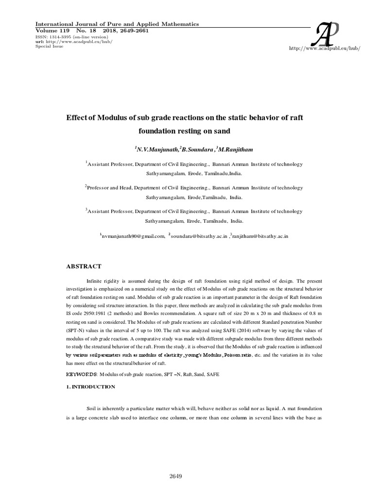 Effect of Soil subgrade reaction on raft foundation | PDF | Young's ...