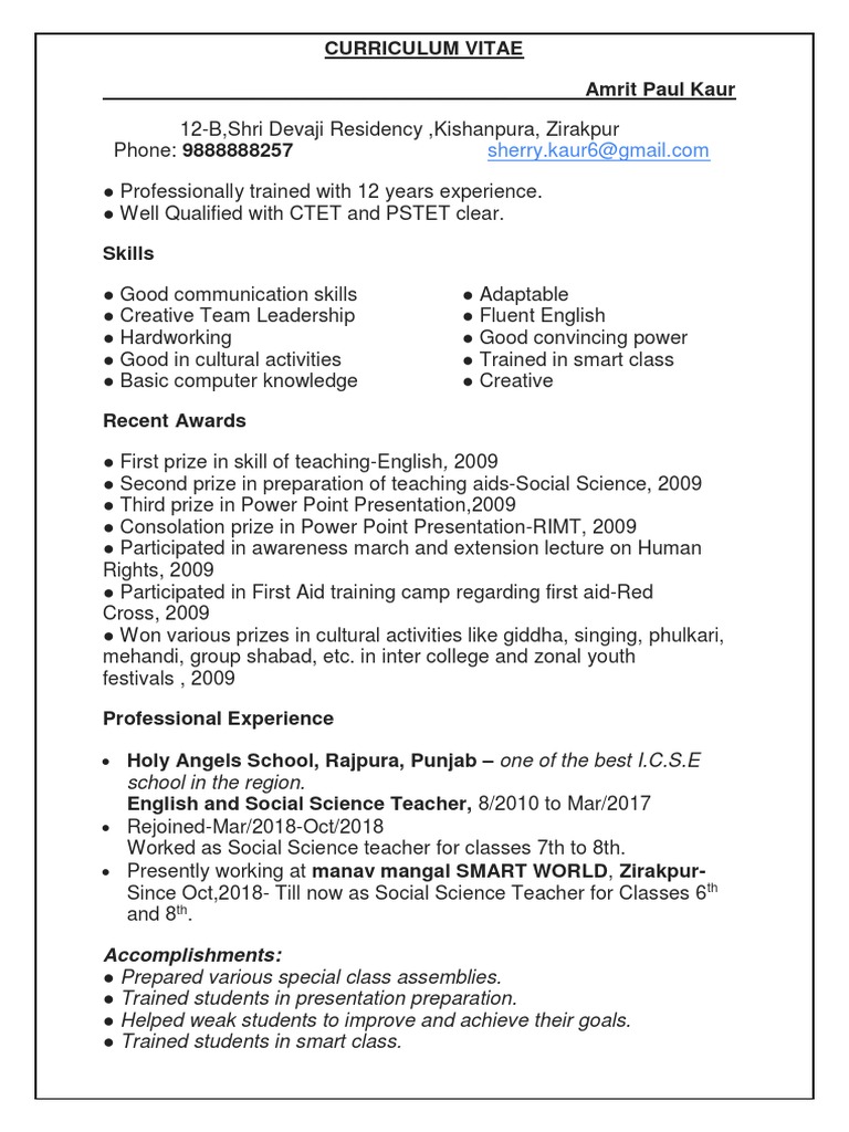 CURRICULUM VITAE (2) | PDF