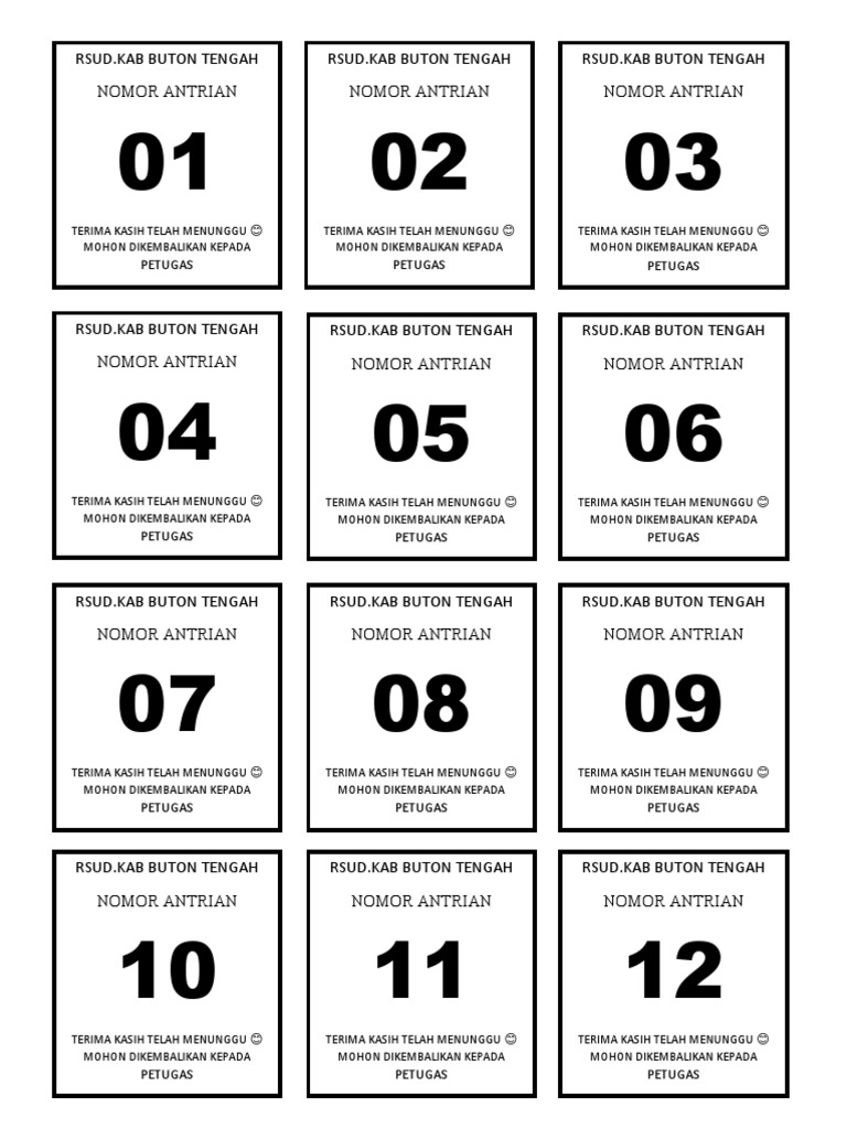 Nomor Antrian | PDF