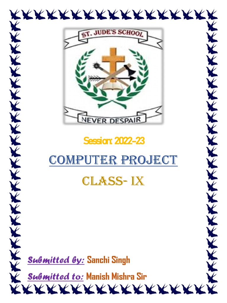 Computer Project SS | PDF | Boolean Data Type | Integer (Computer Science)