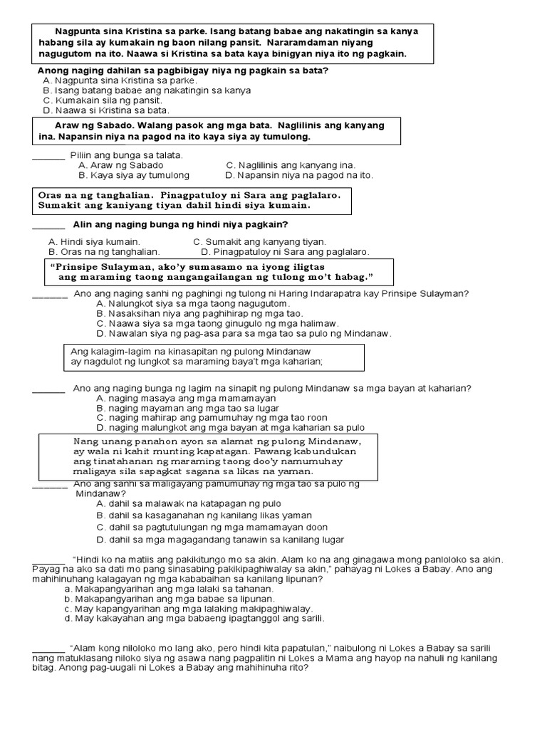 FILIPINO 7 Reviewer | PDF