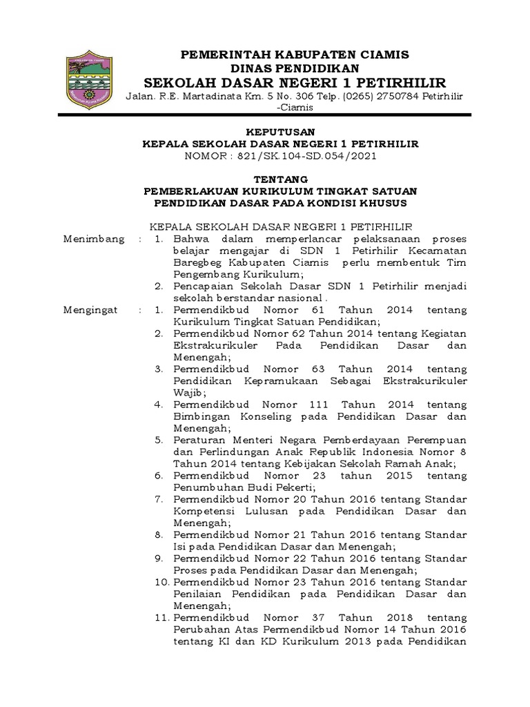 SK Pemberlakuan | PDF