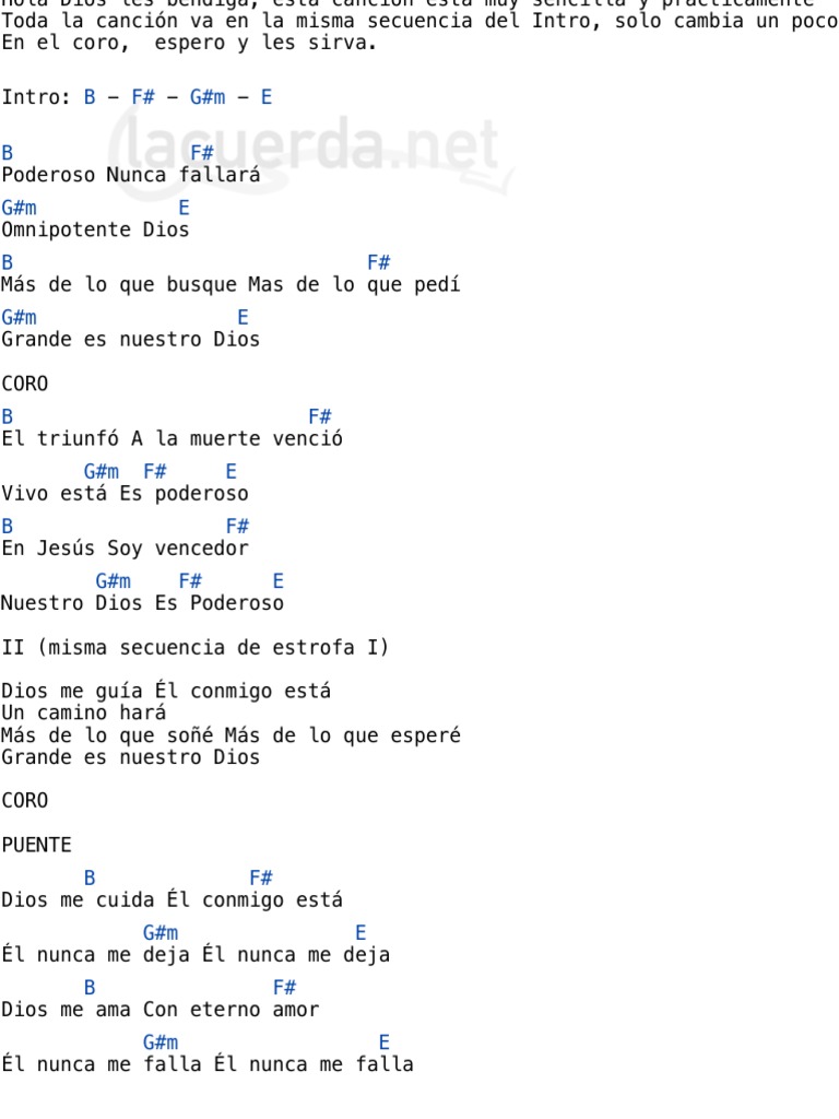 Nuestro Dios Es Mayor Acordes De Guitarra Mi Vida Esta Confiada En