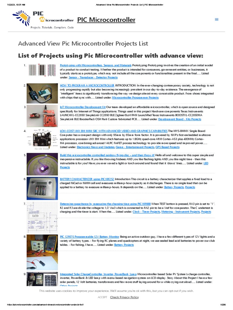 Advanced View Pic Microcontroller Projects List _ PIC Microcontroller | PDF | Microcontroller ...