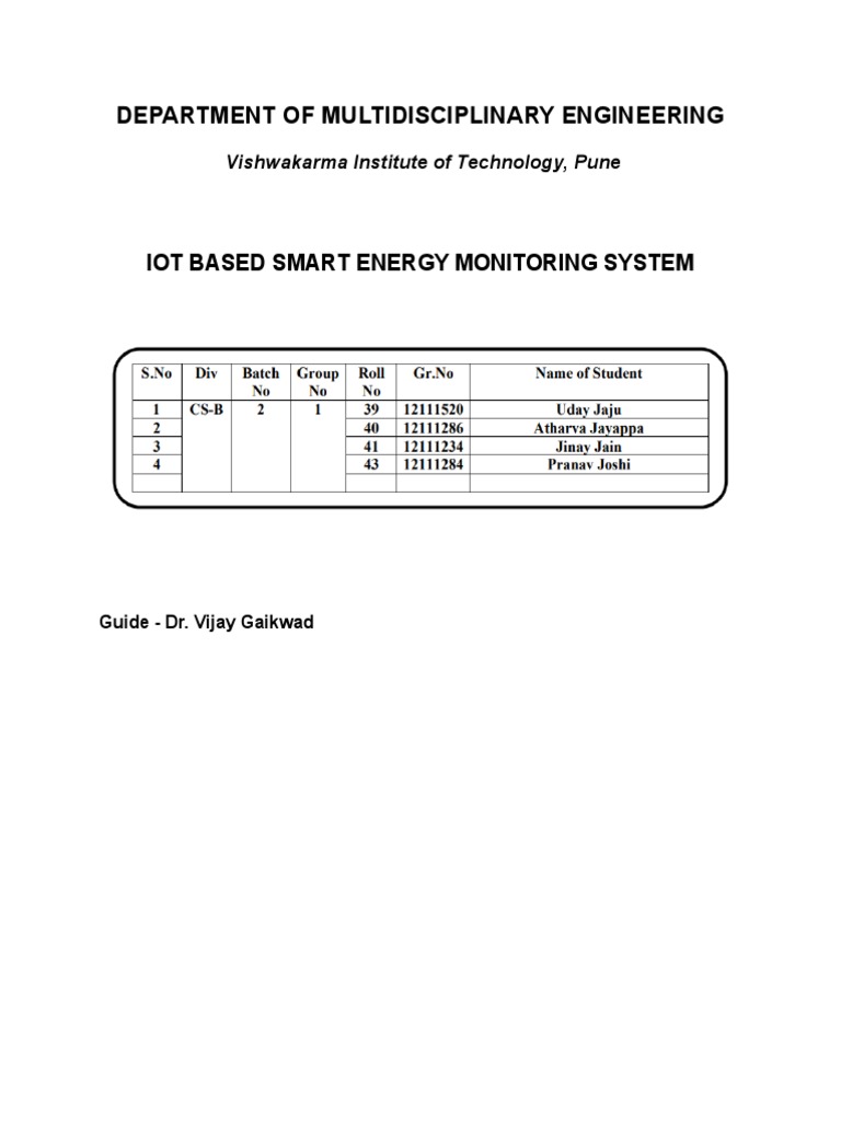 IoT Based Smart Energy Monitoring System | PDF | Internet Of Things | Smart Grid
