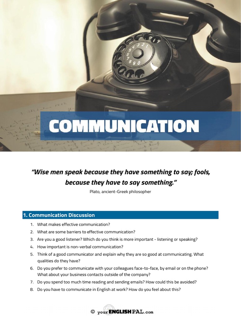 Your English Pal Business English Lesson Plan Communication v1 | PDF ...
