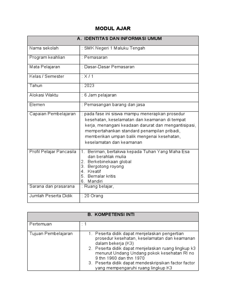 MODUL AJAR 2 RPP | PDF