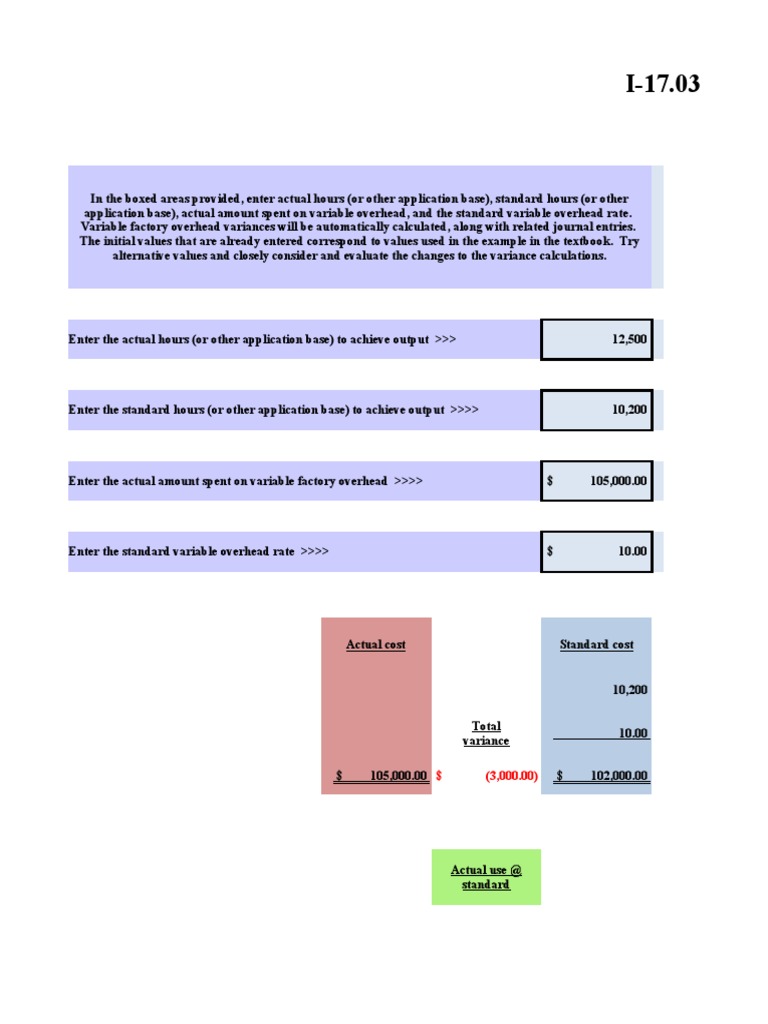 Variable Factory Overhead Variances | PDF | Variance | Efficiency