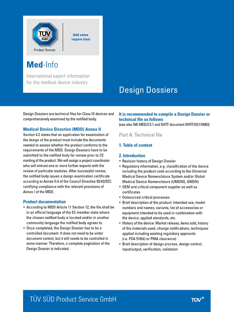 Design Dossiers ClassIII | PDF | Medical Device | Risk