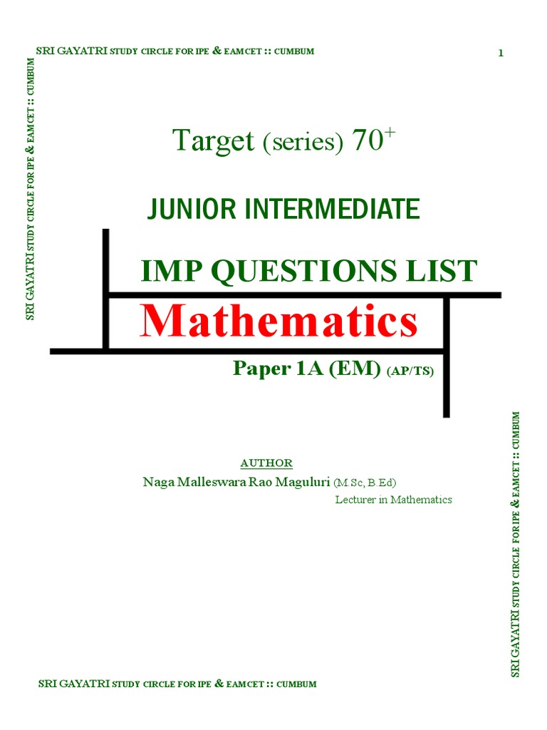 Target 70: Imp Questions List | PDF | Trigonometric Functions | Function (Mathematics)