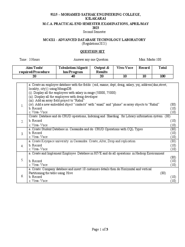 MC4211 Set4 | PDF | Databases | My Sql