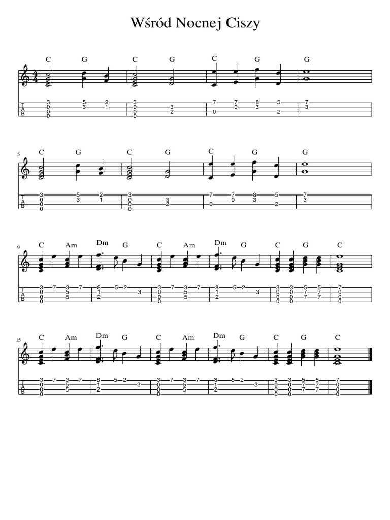 Wśród Nocnej Ciszy Ukulele | PDF