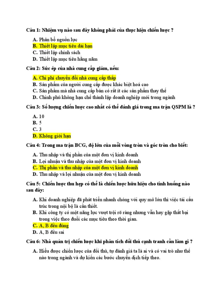 Trắc Nghiệm QTCL | PDF