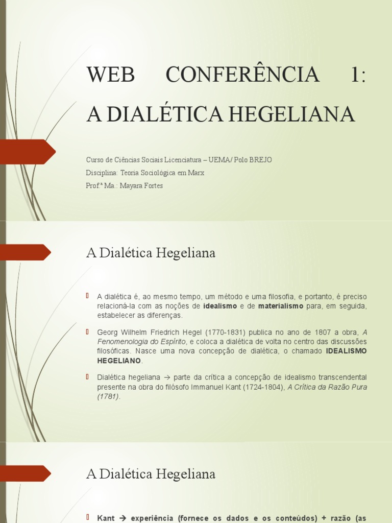Dialética Hegeliana e Marxista | PDF | Dialética | Karl Marx