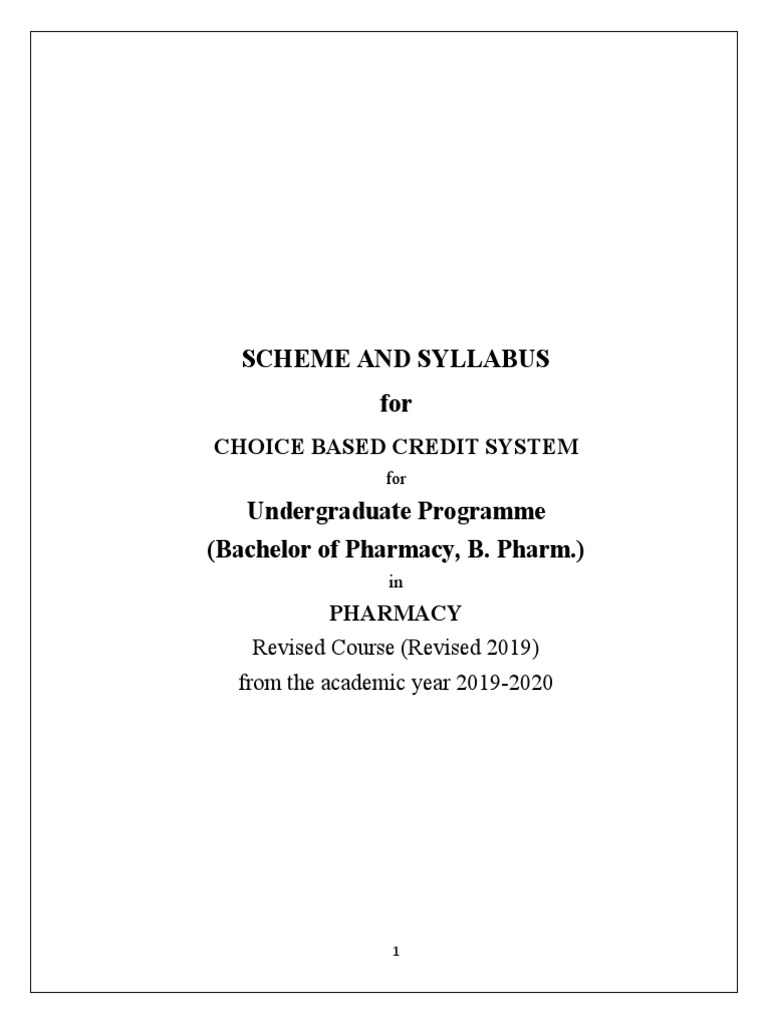 B.Pharm - UofM - CBCS - Scheme and Syllabus - PCI - 2019-20 - 27062019 ...
