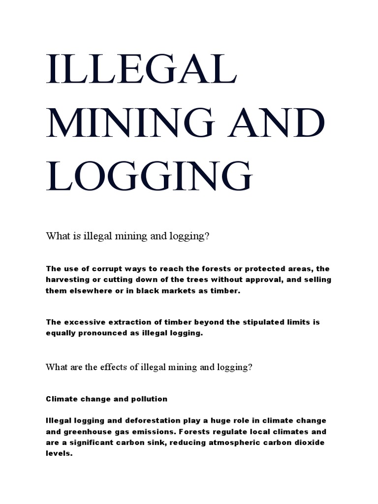 Illegal Mining and Logging in the Philippines | PDF