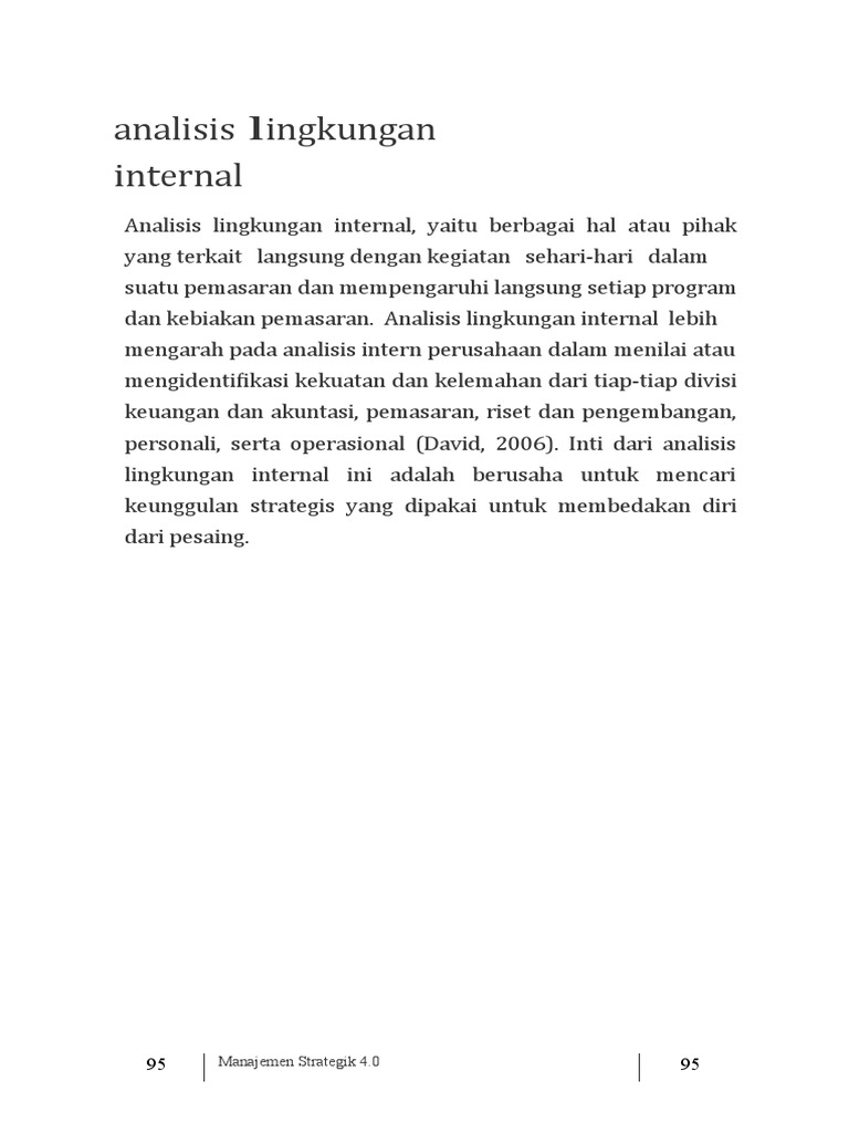 Bab 5 Analisis Lingkungan Internal | PDF
