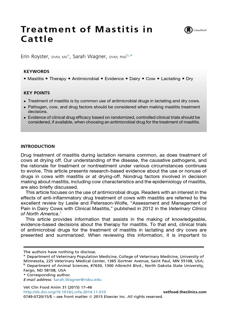 Evidence-Based Mastitis Treatments | PDF | Infection | Penicillin