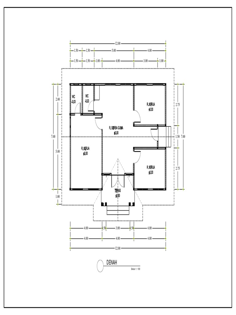 Floor Plan with Scale 1:100 | PDF