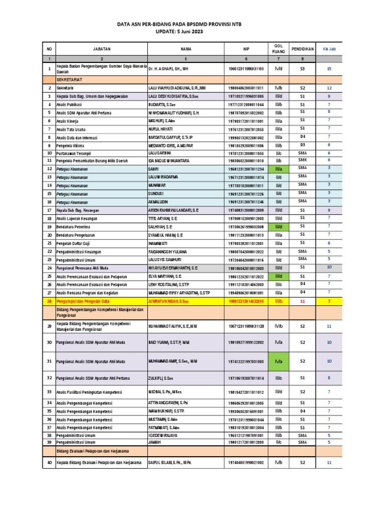 Data Asn Terbaru 2023 | PDF