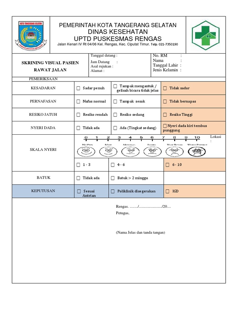 Form Skrining Rawat Jalan | PDF