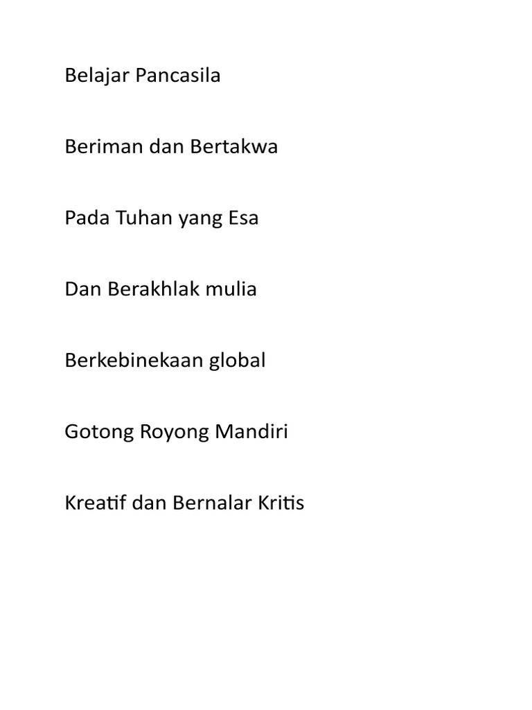 Pancasila: Nilai dan Prinsip Utama | PDF | Karier & Perkembangan