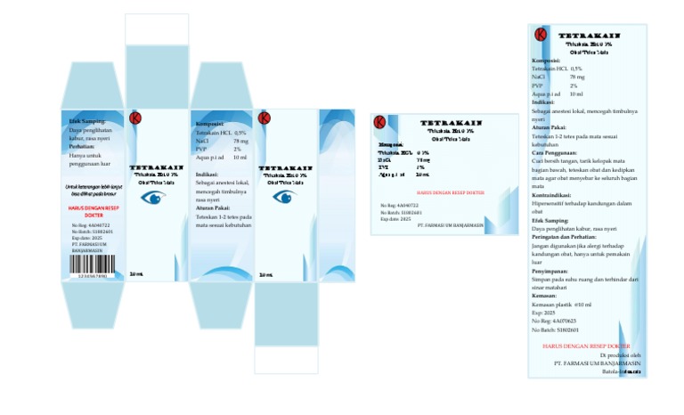 Tetrakain HCl 0,5%: Tetes Mata Anestesi | PDF