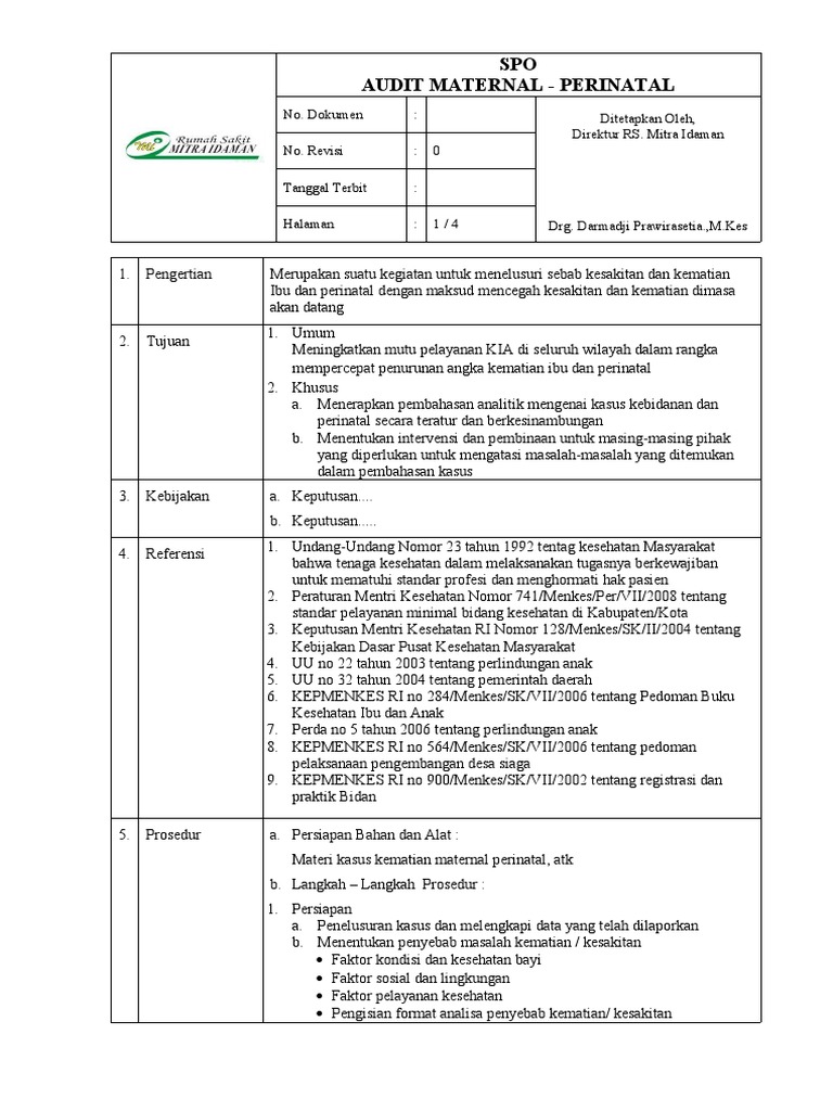 Spo 02 Audit Maternal Perinatal | PDF