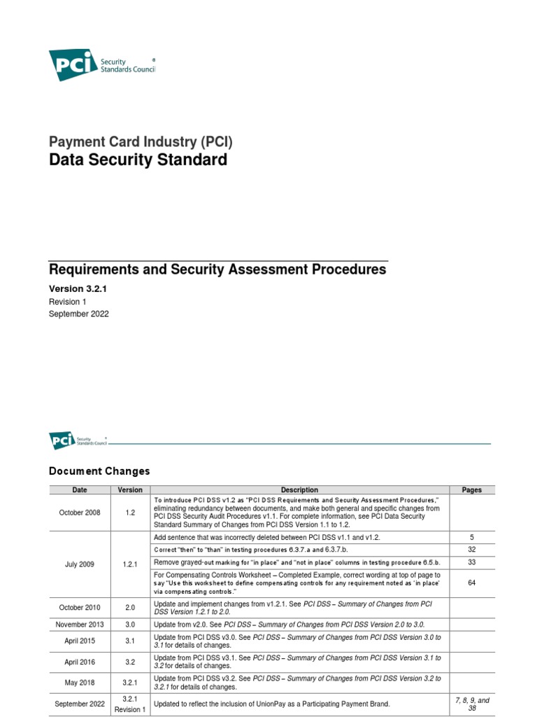 PCI DSS v3 2 1 r1 | PDF | Payment Card Industry Data Security Standard | Information Security