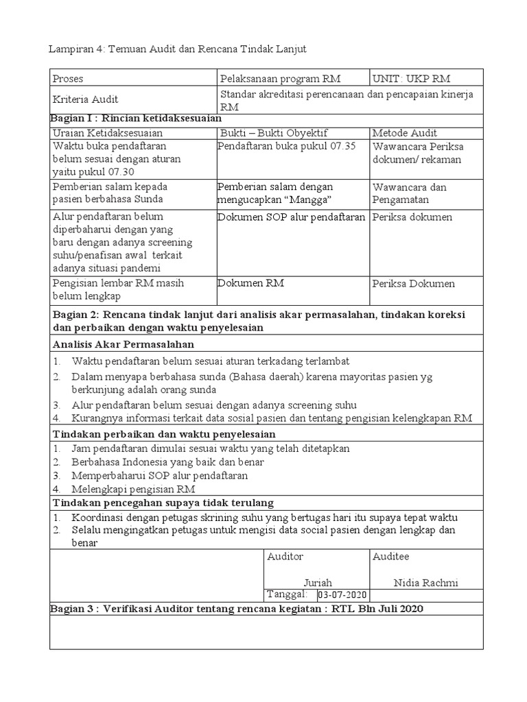 Audit BP, Gigi, RM | PDF