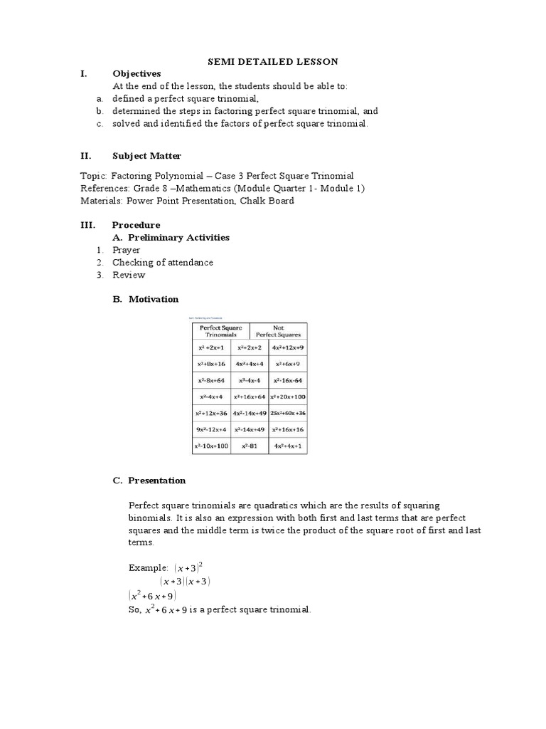 DLP Lesson 3 - Week 1 | Download Free PDF | Factorization | Elementary Mathematics