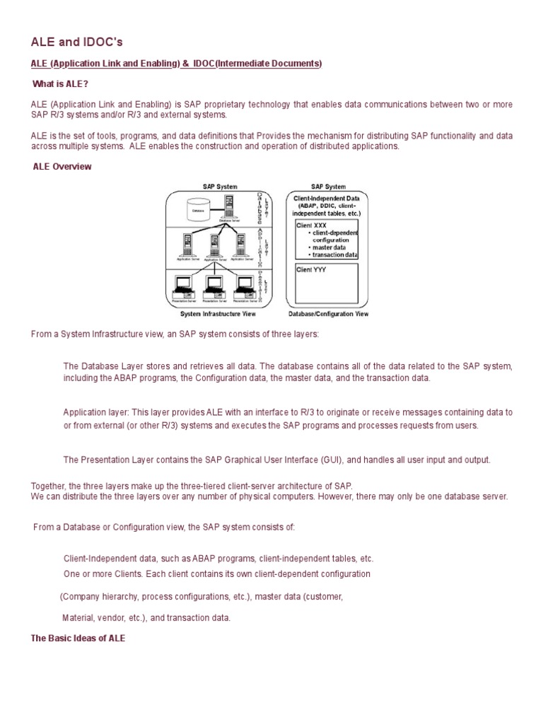 Basics of ABAP - ALE and IDOC's | PDF | Databases | Electronic Data Interchange