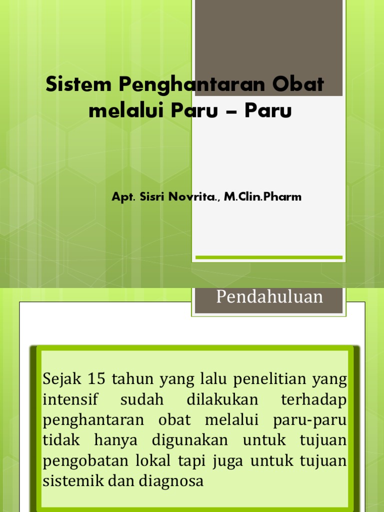 Pertemuan 5 Sistem Penghantaran Obat Melalui Paru-Paru | PDF
