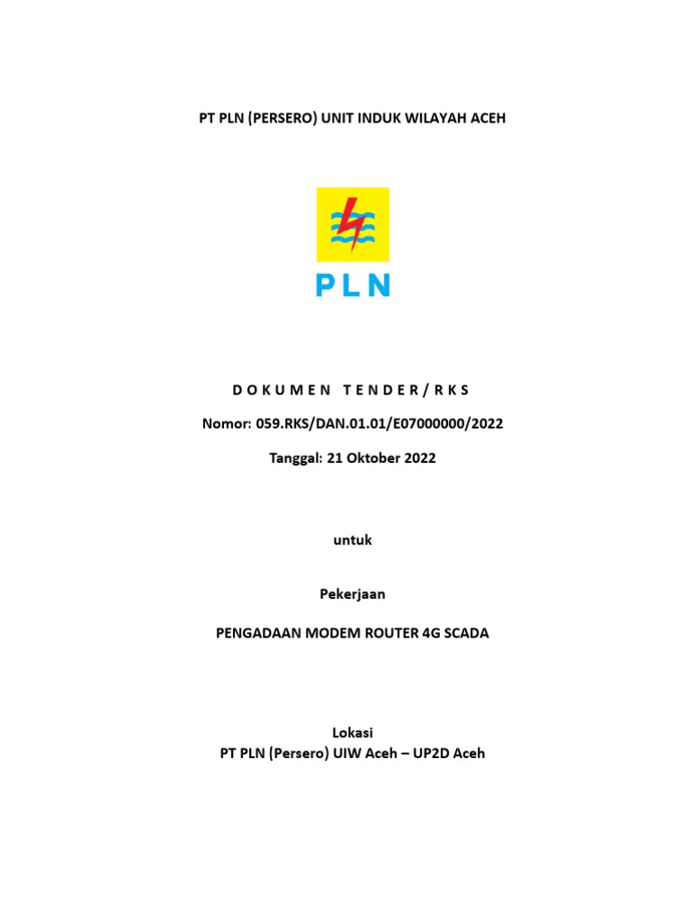 Rks 059 Pengadaan Modem Scada | PDF | Pengelolaan Keuangan & Uang ...